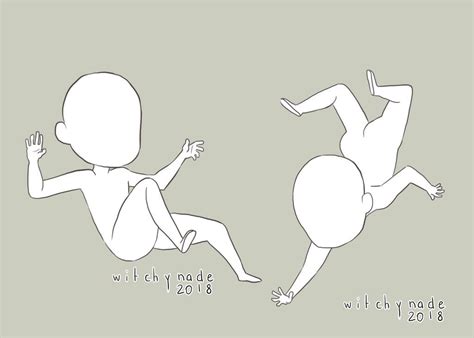 Base 1 Chibi Falling By Witchybase On Deviantart Anime Poses Reference Drawing Base Chibi Body