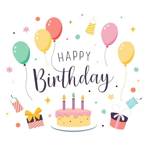 생일 축하 카드 터 일러스트레이션 프리미엄 벡터
