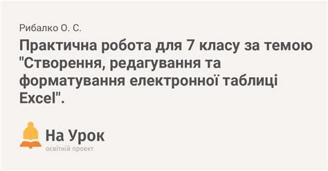 Практична робота для 7 класу за темою Створення редагування та форматування електронної