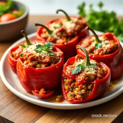 Roasted Red Pepper And Chorizo Stuffed Peppers A Spanish…