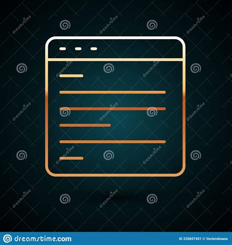 Gold Line Computer Api Interface Icon Isolated On Dark Blue Background