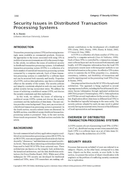 Pdf Security Issues In Distributed Transaction Processing Systems Dokumentips