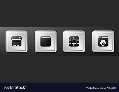 Set Search Engine Software Processor With Cpu Vector Image