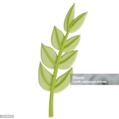 나무 가지와 나뭇잎 귀여운 장식 거품 예술 스타일 봄 꽃 개념 3d 일러스트 레이 션에서 흰색 배경에 고립 가을에 대한 스톡 사진 및 기타 이미지 Istock