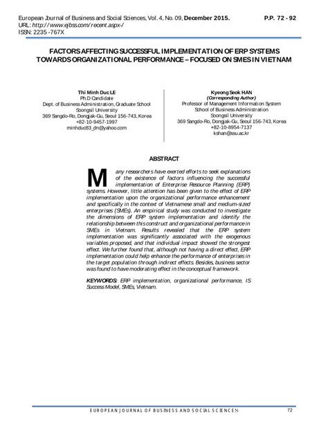 Pdf Factors Affecting Successful Implementation Of Erp Systems Towards Dokumen Tips