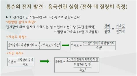 톰슨의 음극선 실험 핵 물리학 Youtube