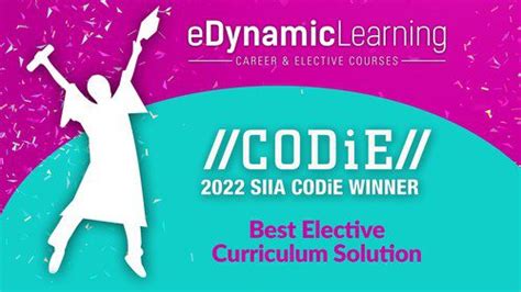 Edynamic Learning Wins The Edtech Codie Award For Best Elective Curriculum Edynamic Learning