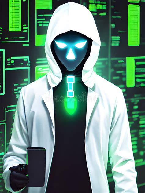 Hacker In A Black Suit And Mask Hacker In Dark Room Ai Generated