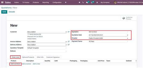 Odoo Sales Order Quotation Templates