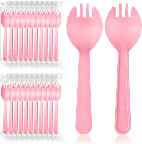 Tioncy 150 Pcs Disposable Plastic Sporks Individually