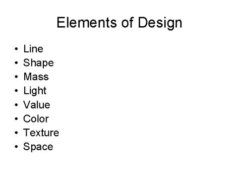THE ELEMENTS OF DESIGN Elements Of Design Line