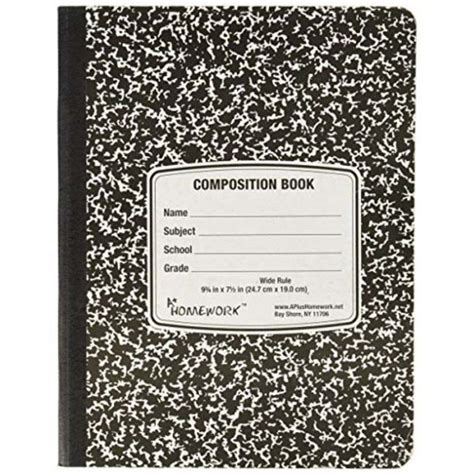 Wide Ruled Composition Notebook A Homework Crown Office Supplies