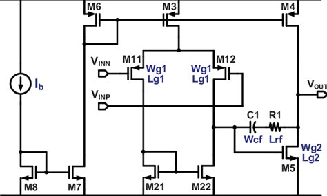 Schematic Of A Two Stage Operational Amplifier Download Scientific Diagram