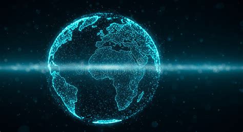 Global Network Digital Earth Futuristic Technology Connected World