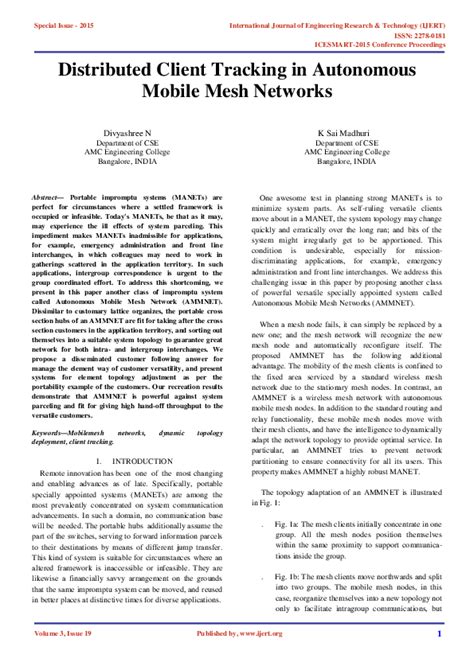 Pdf Distributed Client Tracking In Autonomous Mobile Mesh Networks