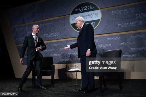 Ceo And Founder Of Amazon Jeff Bezos Is Welcomed By President Of The