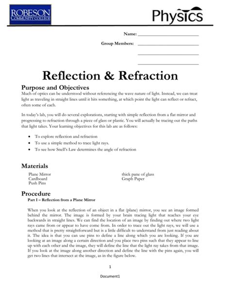 Reflection And Refraction