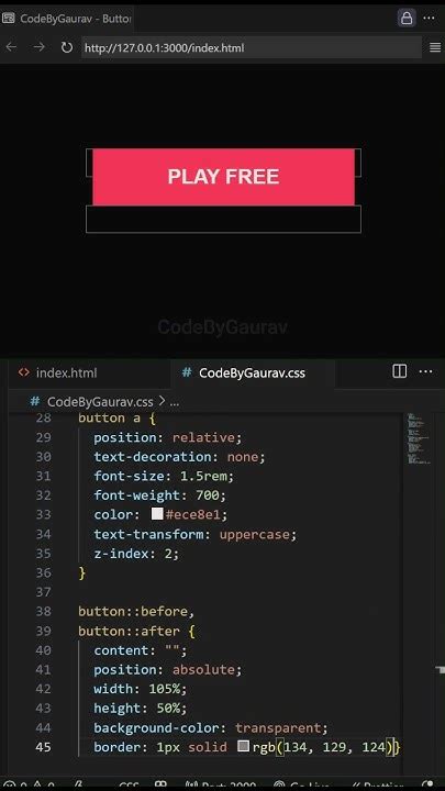 ️ Play Button With Hover Effect Using Html And Css Webtoon Coding Hovereffect Shorts Youtube
