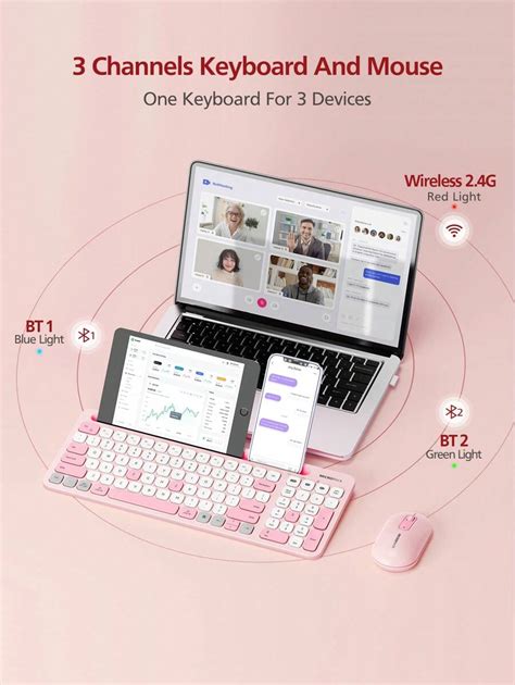Pink Wireless Mouse And Keyboard Set Shein Eur