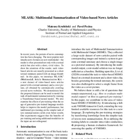 Mlask Multimodal Summarization Of Video Based News Articles Acl