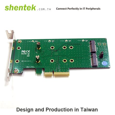 2 Slot B Key M 2 PCI Express PCIe Card Hardware Raid 0 1 Shentek