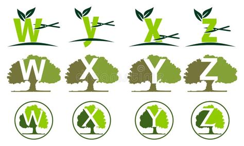 Leaf Tree Template Set Stock Vector Illustration Of Maintenance 113962718