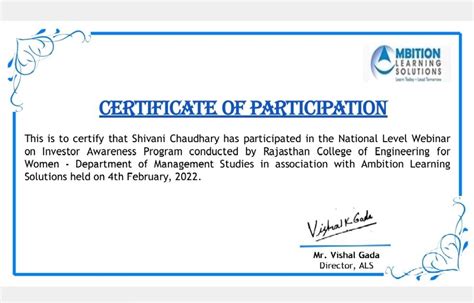 Shivani Chaudhary On Linkedin Certificate