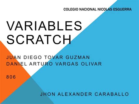 Variables En Scratch Ppt