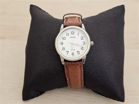 Casio Original Ltp 1303d 7b Analog Womens Watch Silver Case Brown Leather Band Eur 36 83