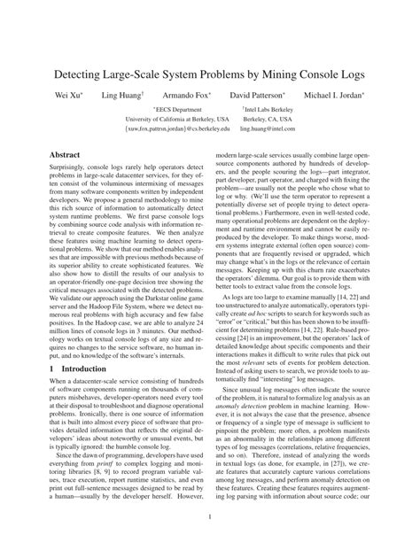 Pdf Detecting Large Scale System Problems By Mining Console Logs