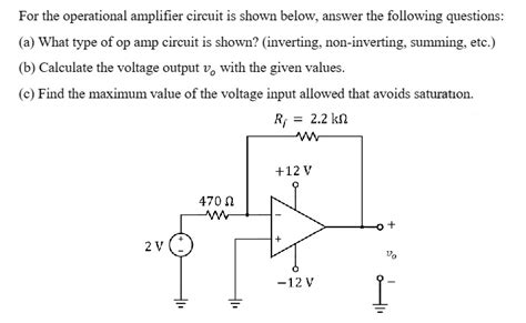 Get Answer For The Operational Amplifier Circuit Is Shown Below