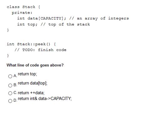 Solved Class Stack Private Int Data Capacity An