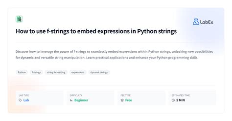 How To Use F Strings To Embed Expressions In Python Strings Labex