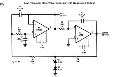 50 hz sine wave oscillator circuit circuit diagram