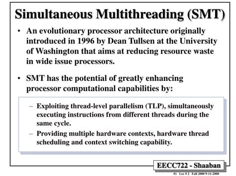 Ppt Simultaneous Multithreading Smt Powerpoint Presentation Free Download Id4796257