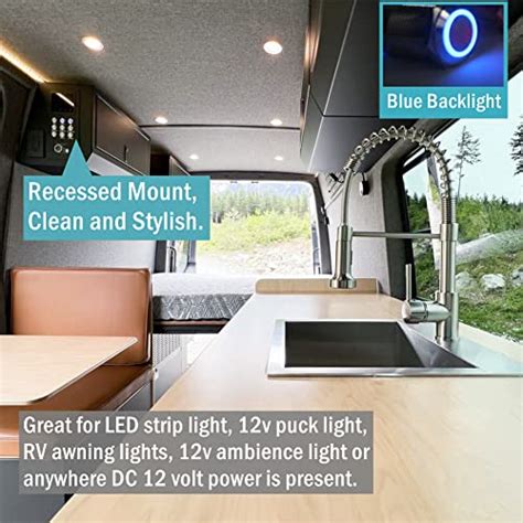 Snapklik Com Acegoo 12V Light Dimmer 19mm Stainless Press Dimmer Switch For RV Boat Light