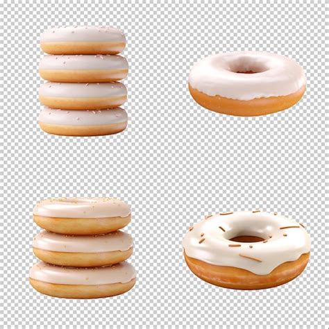 Premium Psd Set Collection Donuts Artificial Intelligence Generative