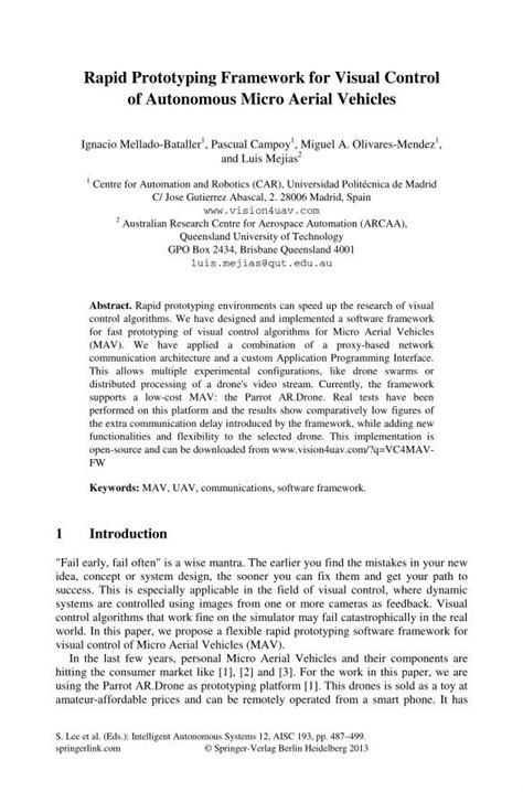 pdf aisc 193 rapid prototyping framework for visual control