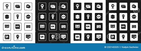 Set Ui Or Ux Design Front End Development Layers And Planning Strategy Concept Icon Vector