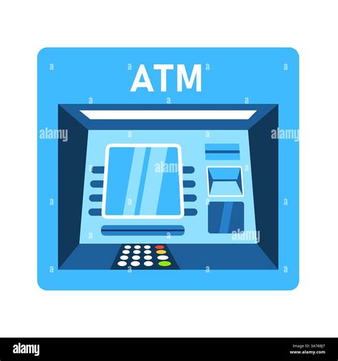 Atm Automated Teller Machine With Current Operation Vector Illustration Stock Vector Image