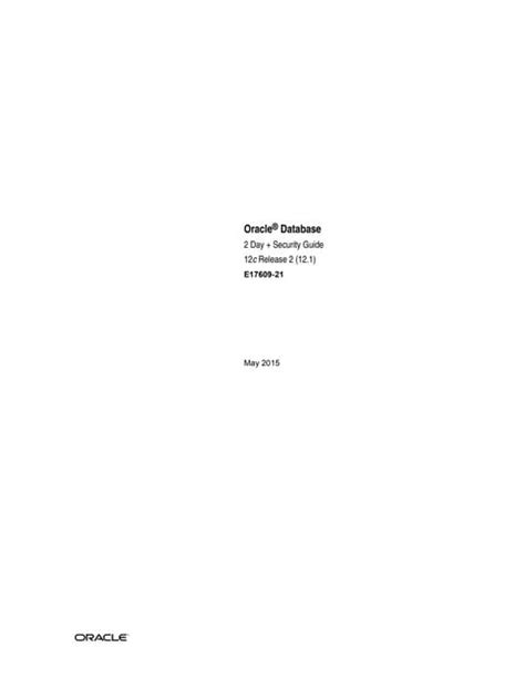 Oracle Database 12c 2 Day Security Guide Pdf
