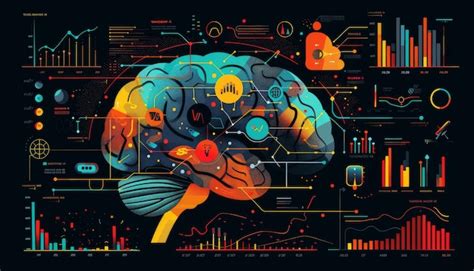 Abstract Illustration Of A Brain With Colorful Data Visualizations Representing The Concept Of
