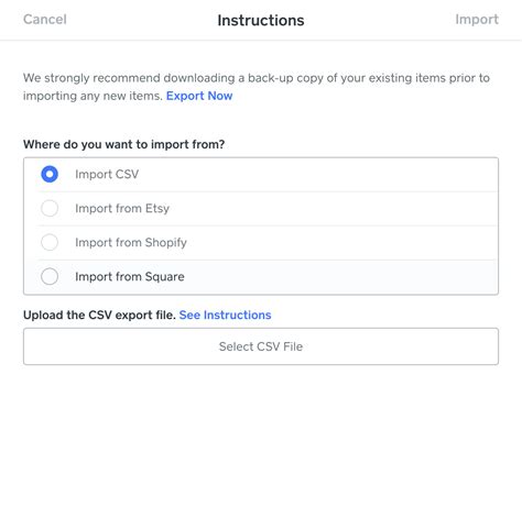 Import Export And Batch Update Items With A Csv File Weebly Support