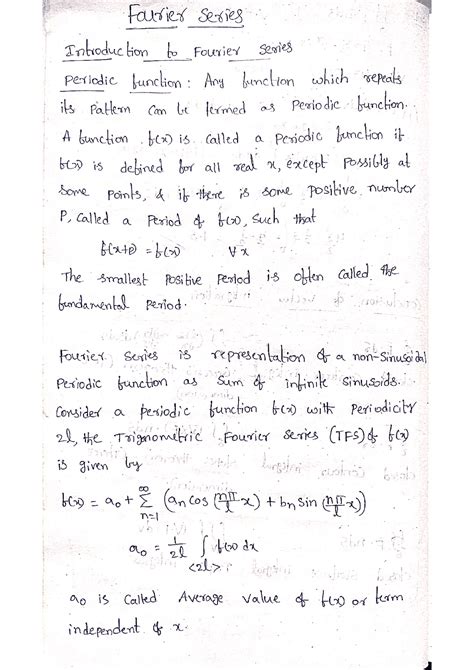 Fourier Series Solved Problems Class Notes Exercises Engineering Mathematics Docsity