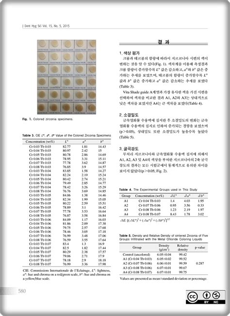 금속염화물 착색제 침투가 정방정 지르코니아 다결정체의 색조와 강도 변화에 미치는 영향