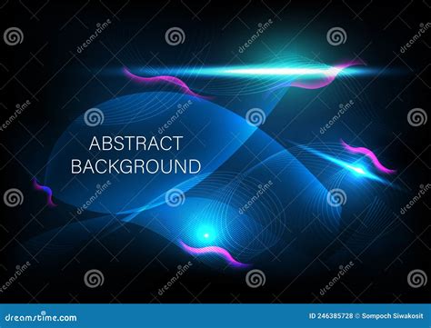 Blue Light Futuristic Abstract Wave Line Smooth Pattern Communication