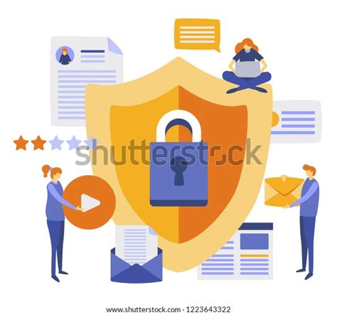 Data Protection Conceptsafety Confidential Data Protection Stock Vector
