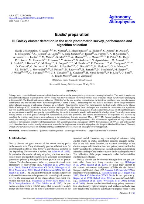 Pdf Euclid Preparation Iii Galaxy Cluster Detection In The Wide