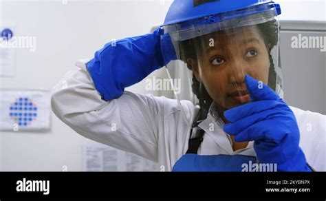 Scientist Wearing Lab Suit In Laboratory 4k Stock Video Footage Alamy