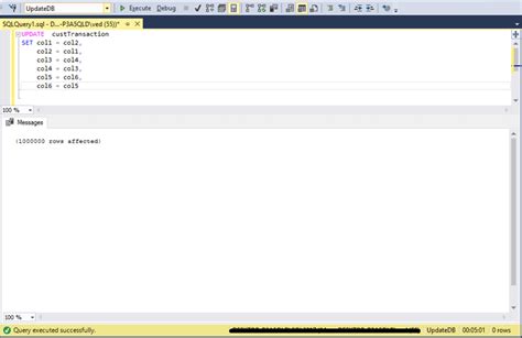 Update Statement Performance In Sql Server